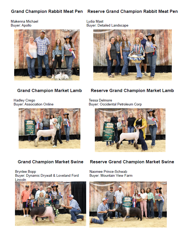 Junior Livestock Sale | The Ranch, Larimer County Fairgrounds & Events ...